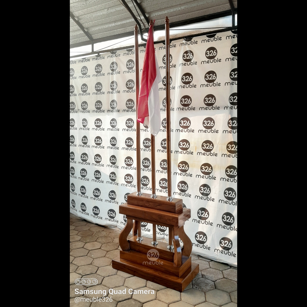 Jual Tiang Bendera Jati Mebel Jepara - Dudukan Bendera Jati - Stand ...