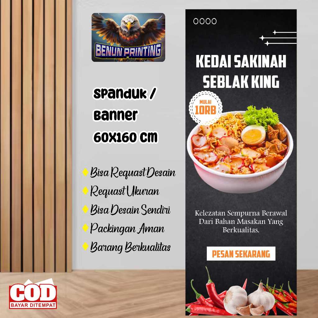 Jual SPANDUK BANNER SEBLAK KING 60X160 CM BISA REQUEST DESAIN | Shopee ...