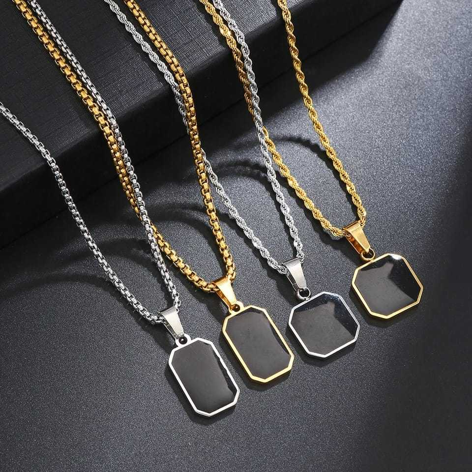 Jual KALUNG TITANIUM RANTAI MODEL TAMBANG ROLO LIONTIN PERSEGI PANJANG ...