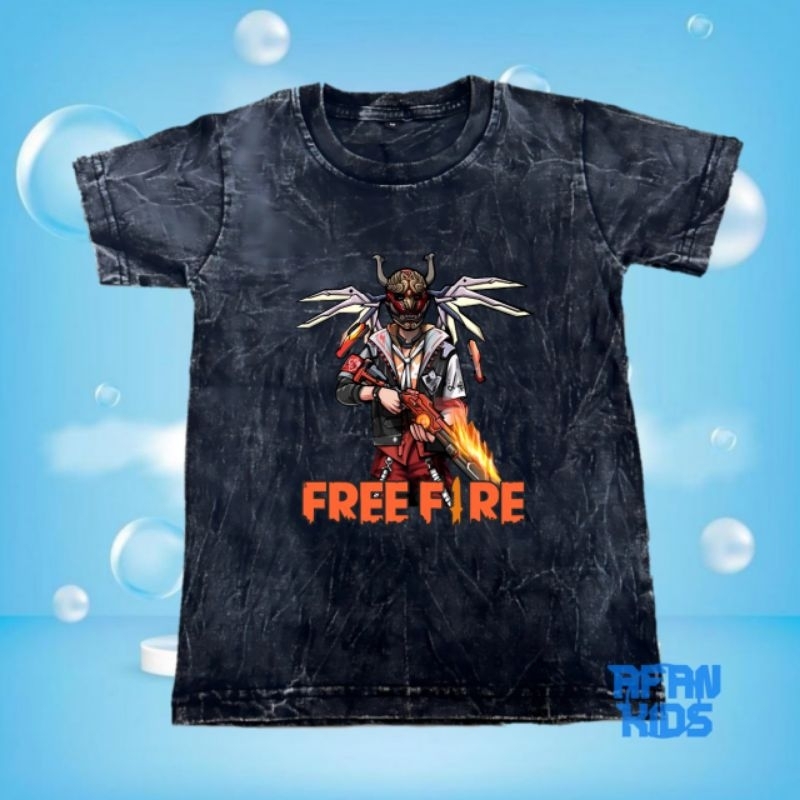 Jual baju free fire kaos washed anak free nama | Shopee Indonesia