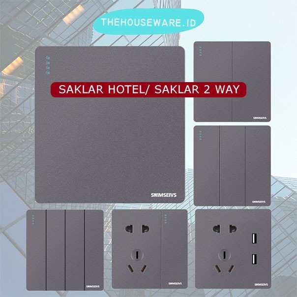 Jual Saklar Dinding Soket 5 PREMIUM GREY Brushed 1/2/3 Gang 2 Way, Stop ...