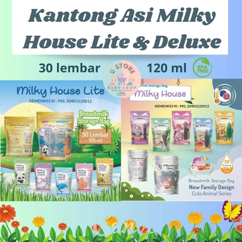 Jual Kantong Asi Milky House Dulexe Plastik Asip 120 Breastmilk Storage Bag 120ml isi 30pcs ...