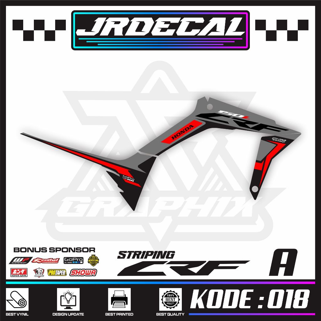 Jual STIKER CRF 150L SEMI FULL GRAFIS WARNA HITAM MOTIF VARIASI SIMPEL ...