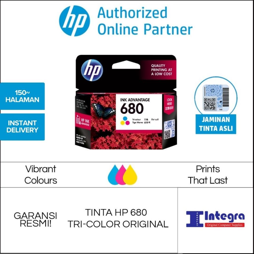 Jual Tinta HP 680 Tri Colour / Warna Original Ink Cartridge - F6V26AA ...