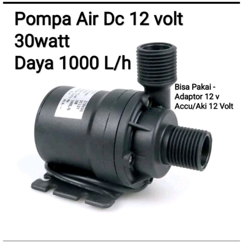 Jual Pompa Air Dc 12v 30watt 1000Liter/Liter Daya dorong 8 meter Pompa ...