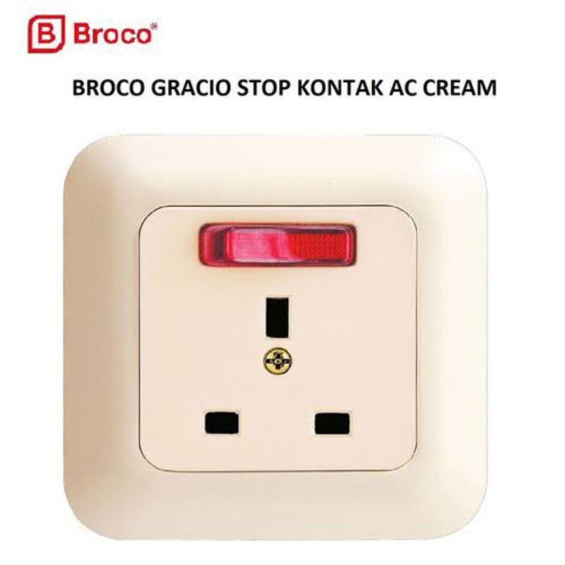 Jual Stop Kontak AC Broco Gracio Cream | Shopee Indonesia
