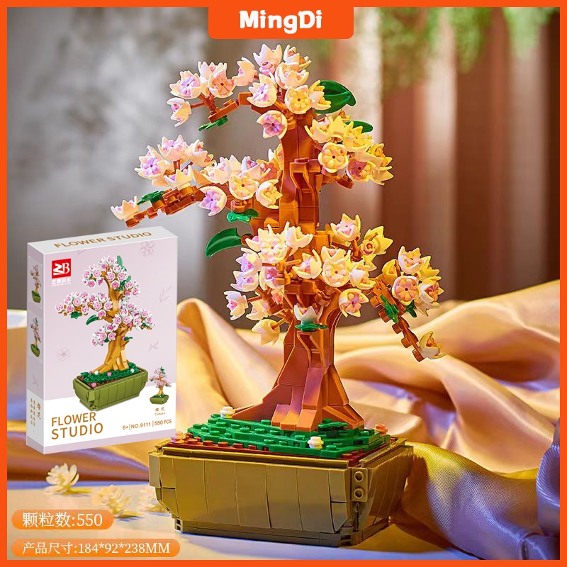 Jual Bricks Bunga Sakura Flower Buket Bunga Besar Mainan DIY Kreatif ...