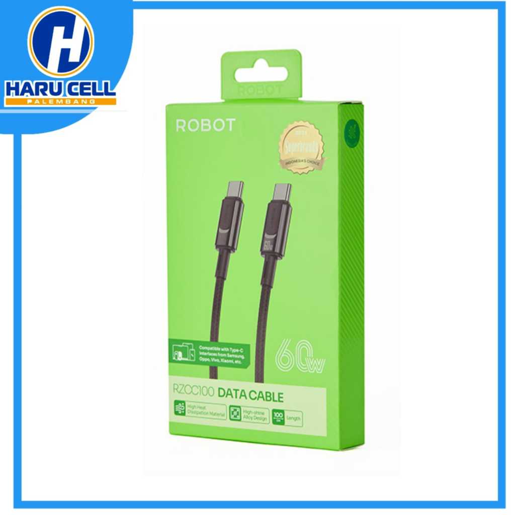 Jual Kabel Data ROBOT RZCC100 60W (Type C to Type C) | Shopee Indonesia