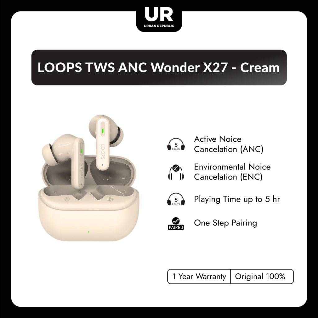Jual LOOPS TWS ANC ENC True Wireless Bluetooth Earphone Wonder X27 ...