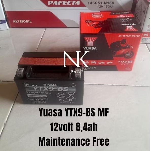 Jual Aki Accu Motor Yuasa YTX9 BS MF Original Aki Kering 12v 8,4Ah | Shopee Indonesia