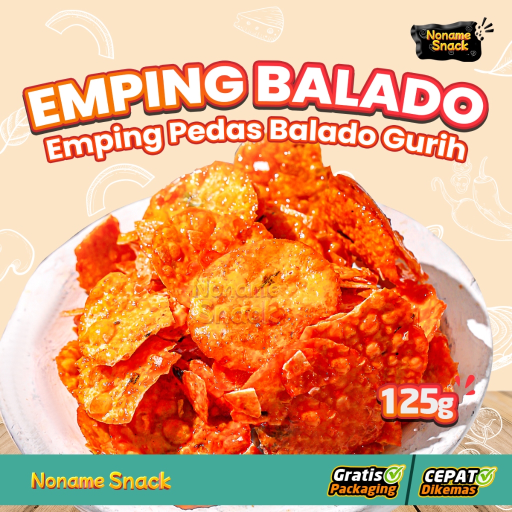 Jual NoName Snack - Emping Balado Melinjo Pedas Cemilan Grosir 130G ...