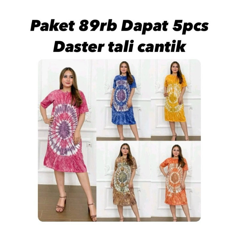 Jual Paket Hemat 89rb Dapat 5pcs Daster Leher Tali Daster Cantik Kaos ...