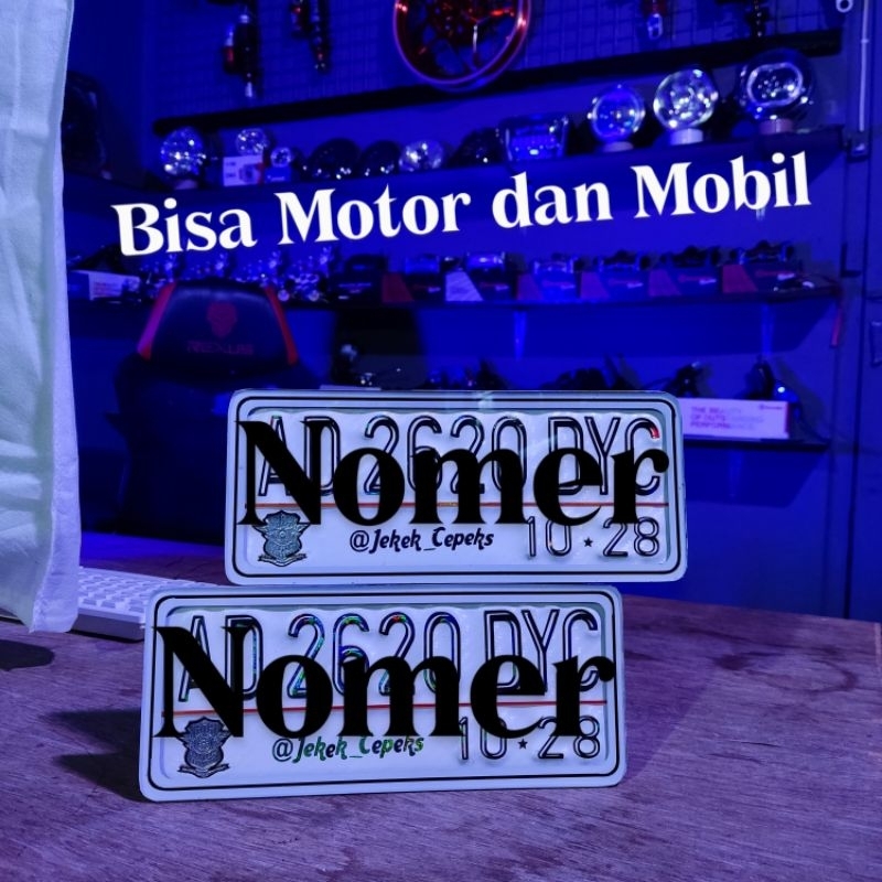 Jual Sticker Carbon Plat Nomor Custom Akrilik 1 Set Depan Belakang ...