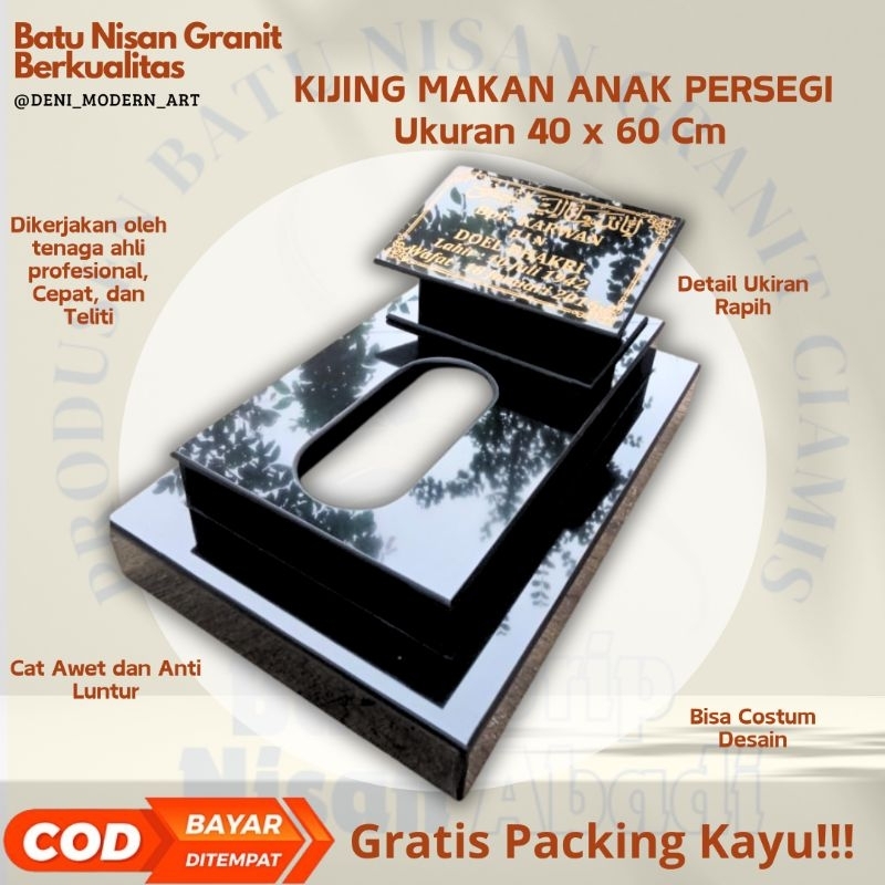 Jual BATU NISAN KIJING MAKAM ANAK BAHAN GRANIT UKURAN 40X60 CM | Shopee ...