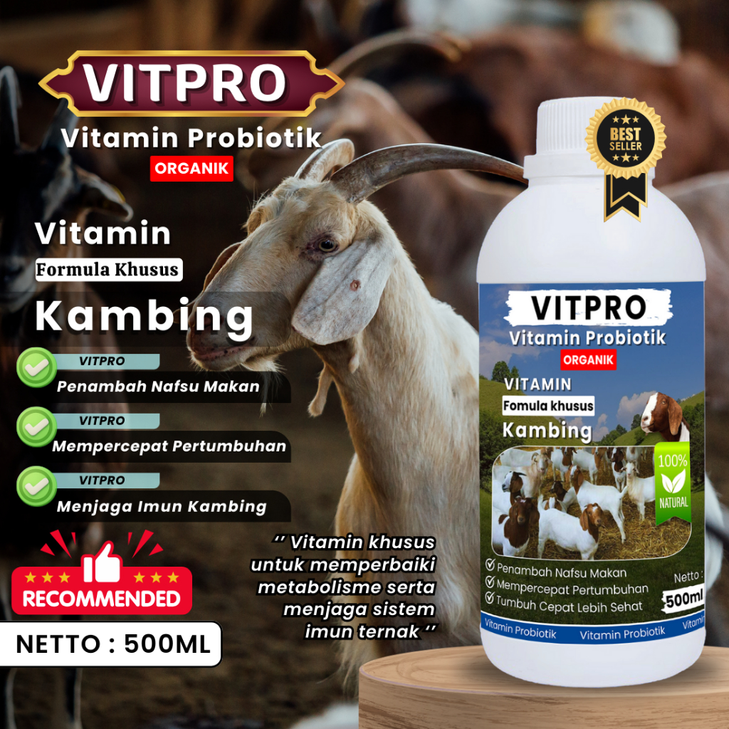 Jual VITPRO Penggemuk Kambing 100% Vitamin Hewan Ternak Aman, VITAMIN ...