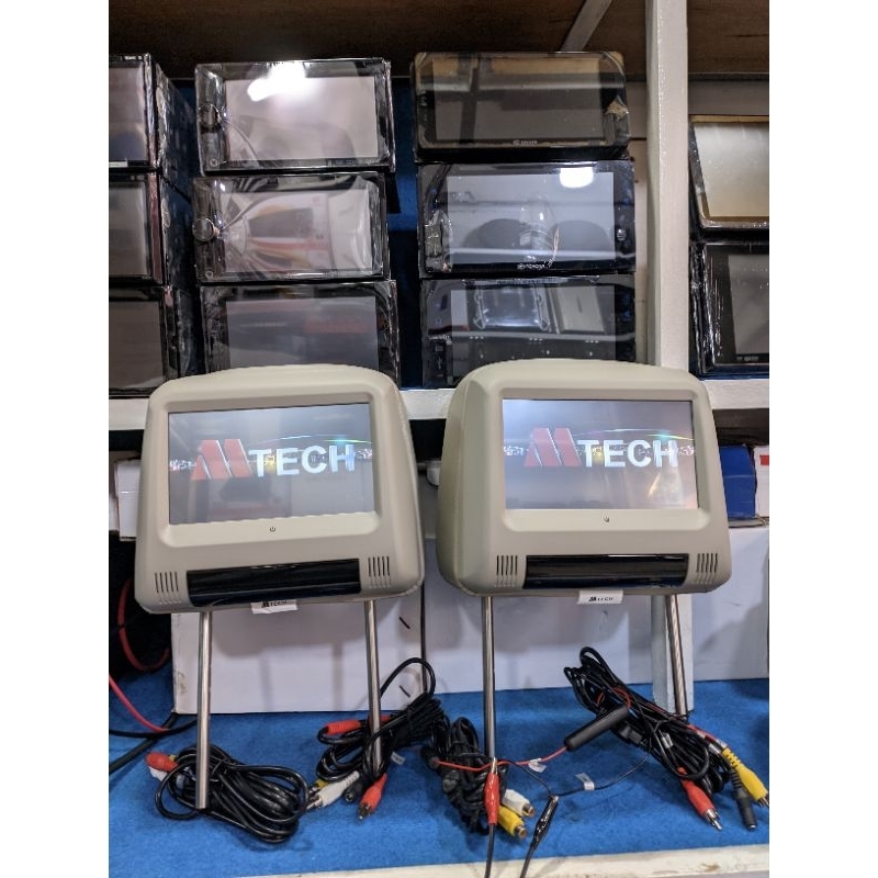 Jual head rest monitor sepasang universal merek M-tech ukuran 7inch ...