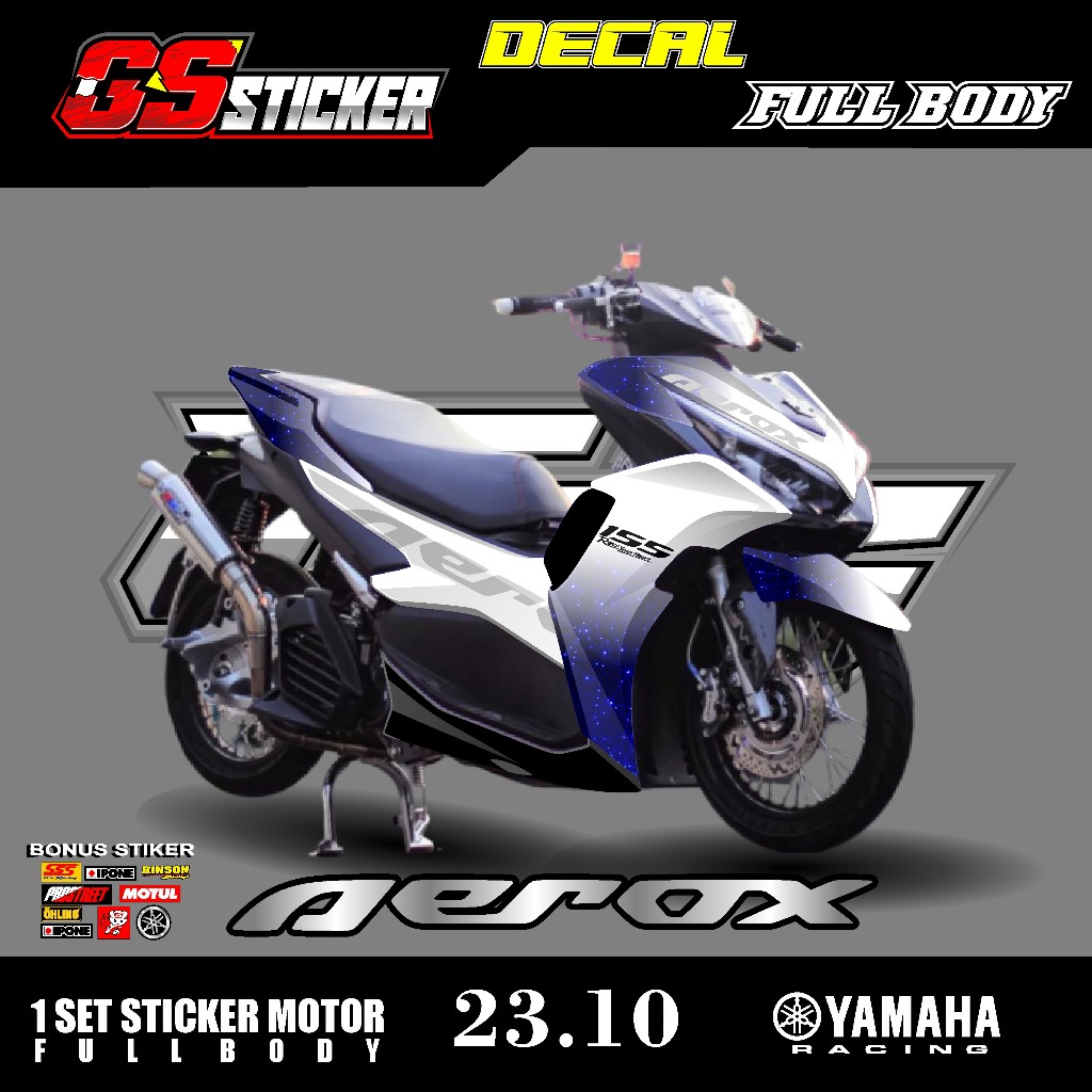 Jual COD Decal terbaru decal sticker Aerox 155 NEW Connected FULL BODY ...