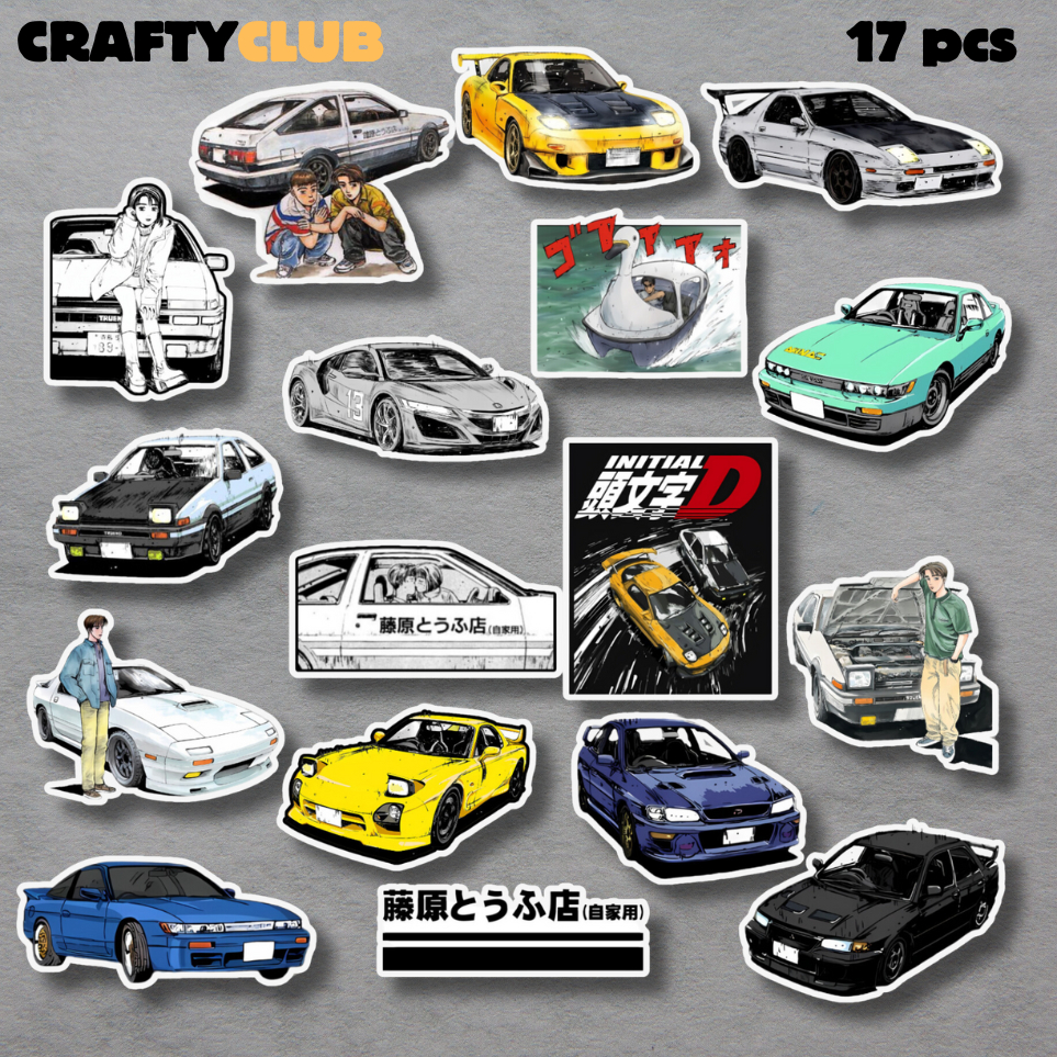 Jual Initial D Sticker (waterproof) 17 Pcs sport car sticker. Untuk ...