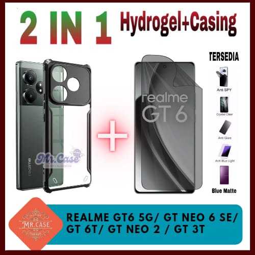 Jual PAKET 2 IN 1 AntiGores Hydrogel + CASING ARMOR HP FOR REALME GT 6 ...
