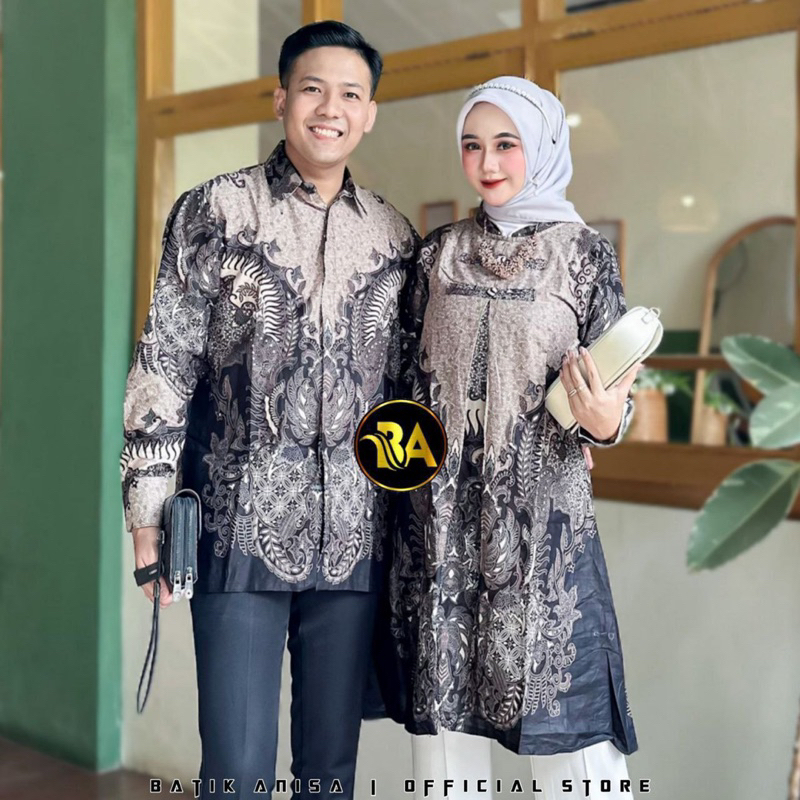 Jual Batik Tunik Couple Modern Set Pakaian Couple Kemeja Batik Pria Baju Batik Couple Batik ...