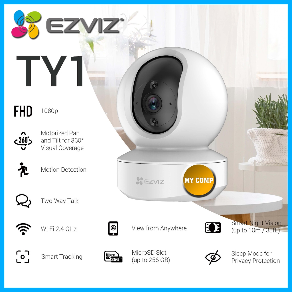 Jual Ezviz TY1 2MP 1080P Smart Wifi Pan & Tilt Camera Wireless IP CCTV ...