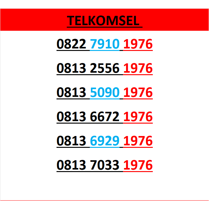 Jual Nomor cantik telkomsel 4G 5G seri tahun 1976 r200 | Shopee Indonesia
