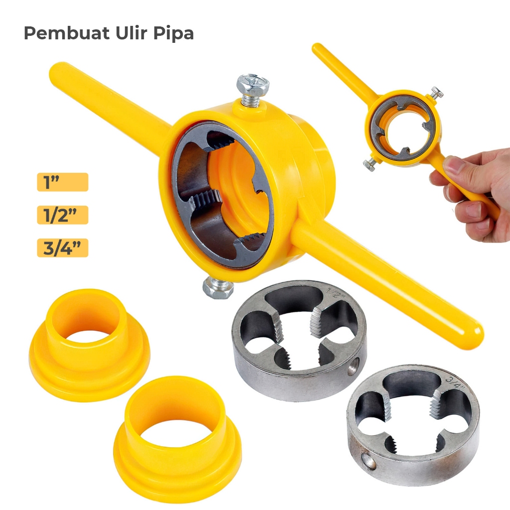 Jual Allefix Alat Senai Pipa PVC Alat Pembuat Ulir Pipa 1/2" 3/4" 1 ...