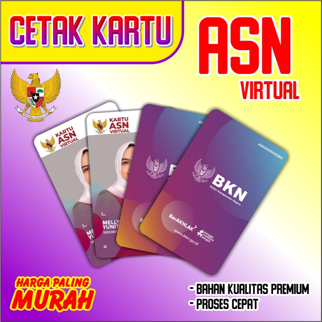 Jual Kartu ASN Virtual / SEHARI JADI / KARTU ASN PREMIUM / KARTU ASN ...