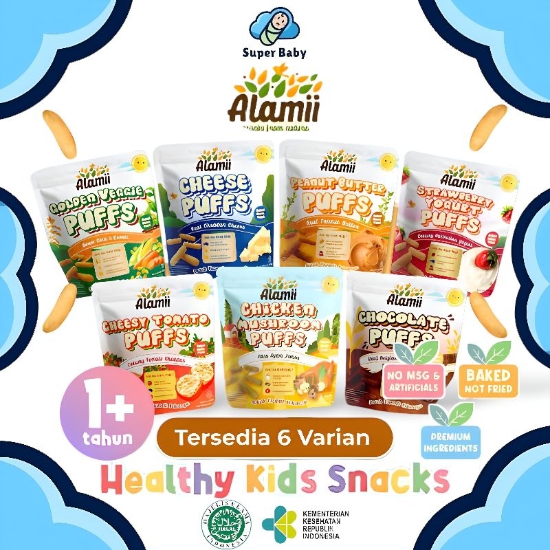 Jual SNACK CEMILAN ANAK SEHAT ALAMII PUFFS NATURAL PEANUT BUTTER ...