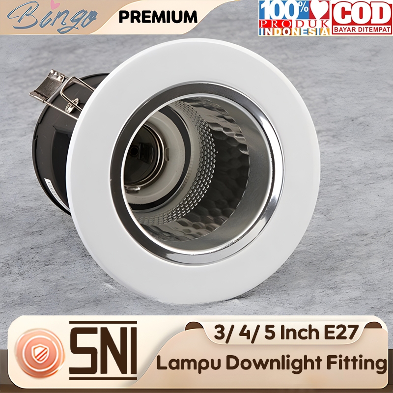 Jual Lampu Downlight 3/4/5 Inch Kap Lampu Downlight Fitting E27 ...