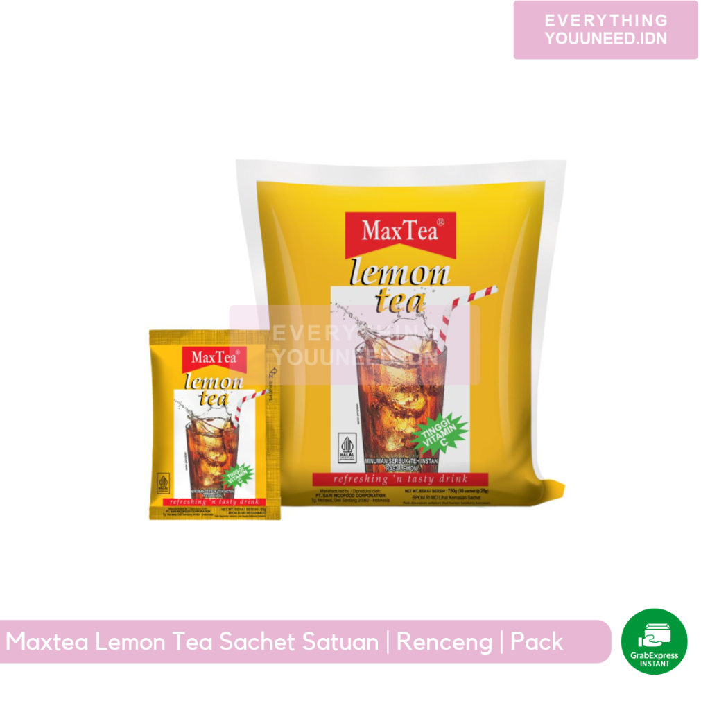 Jual Maxtea Lemon Tea Sachet Satuan | Renceng | Pack | Shopee Indonesia