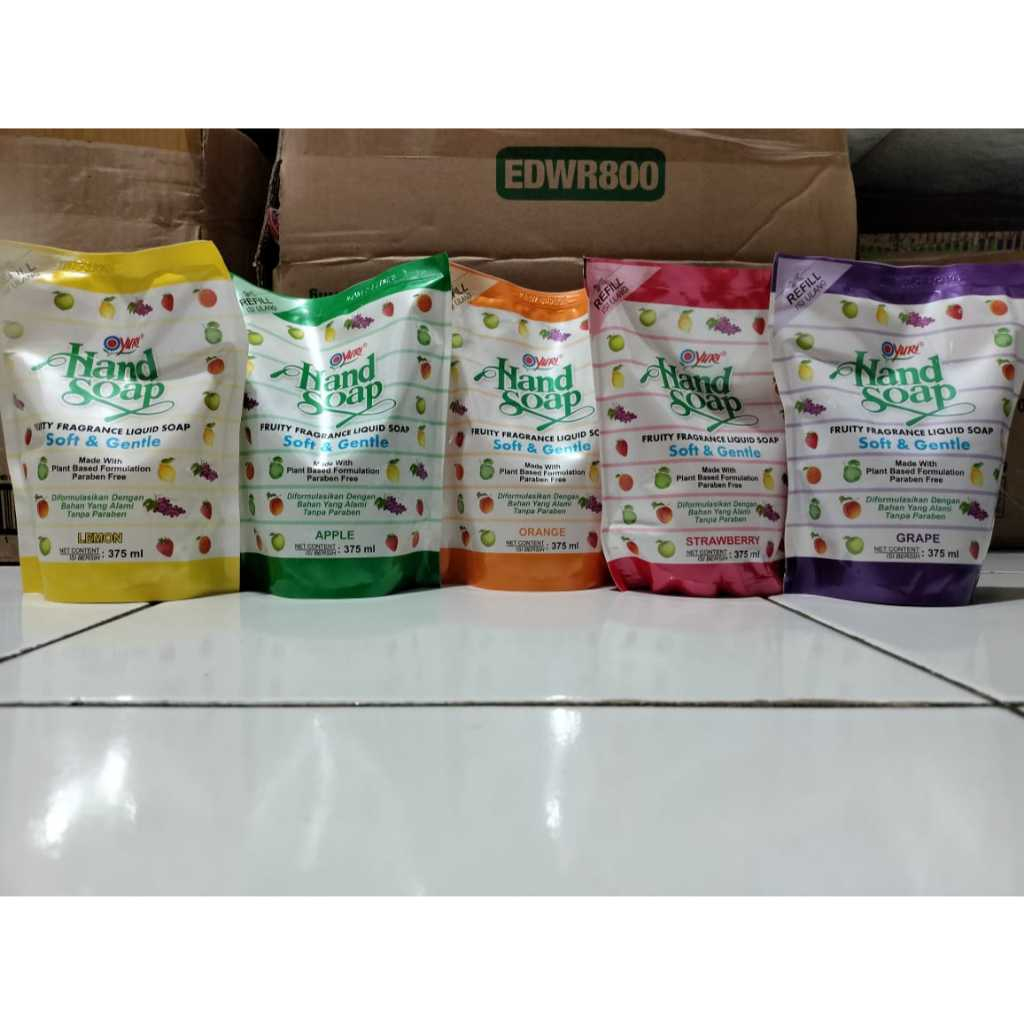 Jual YURI HAND SOAP 375ML POUCH - Handwash Sabun cuci tangan | Shopee ...