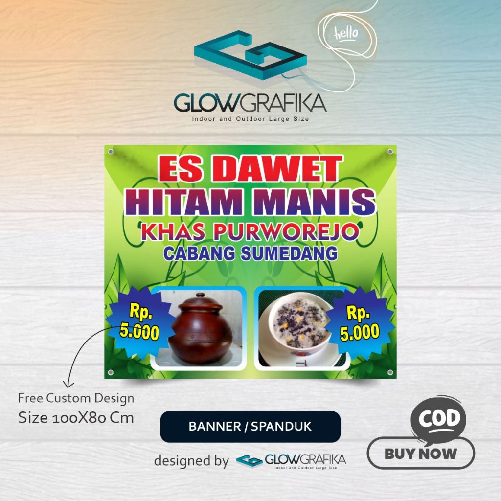 Jual Cetak Spanduk Banner Es Dawet Hitam Manis | Shopee Indonesia