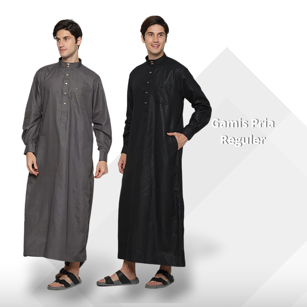 Jual Gamis Jubah Laki Laki Pria Dewasa Muslim Motif Emboss Premium ...
