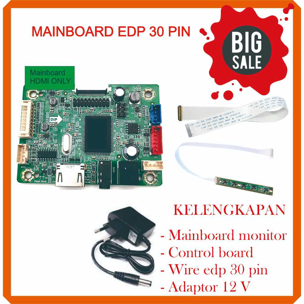 Jual Universal mainboard laptop 30 pin untuk panel 30 pin slim lcd led ...