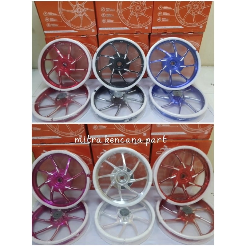 Jual VELG CMG 801 PALANG 8 RING 17 AEROX SILVER/CHROME MERAH ORANGE ...