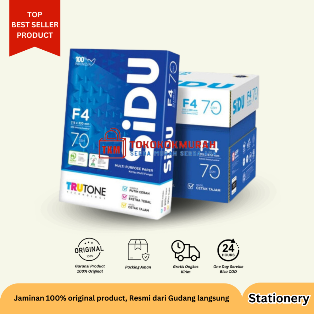Jual KERTAS HVS Sidu F4 70 Gr /Rim | Shopee Indonesia