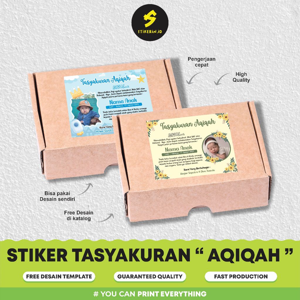 Jual STICKER / LABEL / stiker kardus / stiker kotak makan TASYAKURAN ...