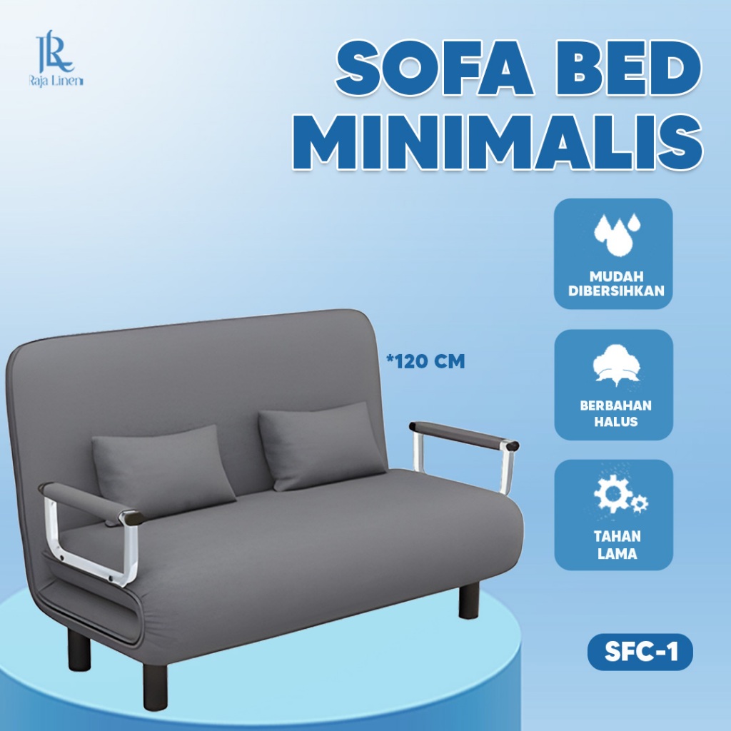 Jual Kursi Lipat Minimalis SFC Sofabed Brown Grey Blue Sofa bed Multifungsi 120CM~RAJALINEN ...