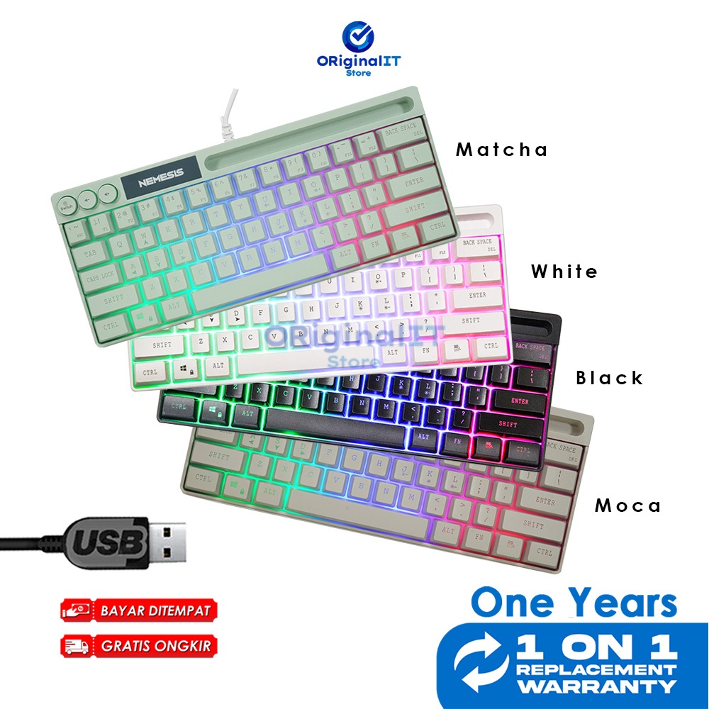 Jual Keyboard Gaming K06 eris mini with stand Holder Keyboard Pc ...