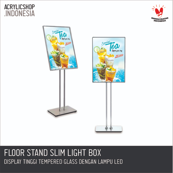 Jual LED Side Desk Menu | Stand Slim Light Box | Papan Pengumuman LED ...