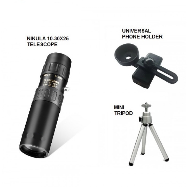 Jual Lensa Kamera HP 10-30x25 FULLSET - Portable Telescope with Tripod ...