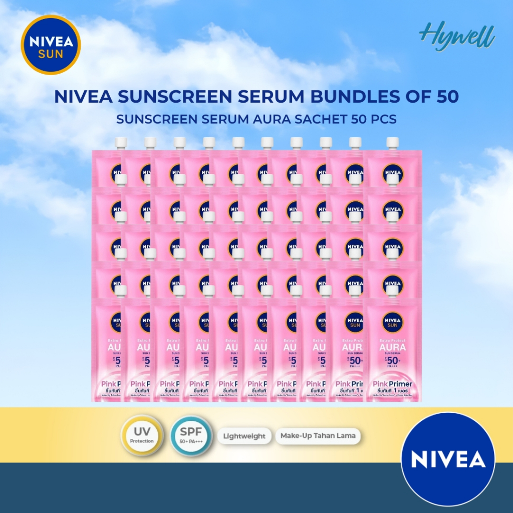 Jual NIVEA Bundle of 50 Sunscreen Serum UV Protection SPF 50+ PA+++ EXP ...