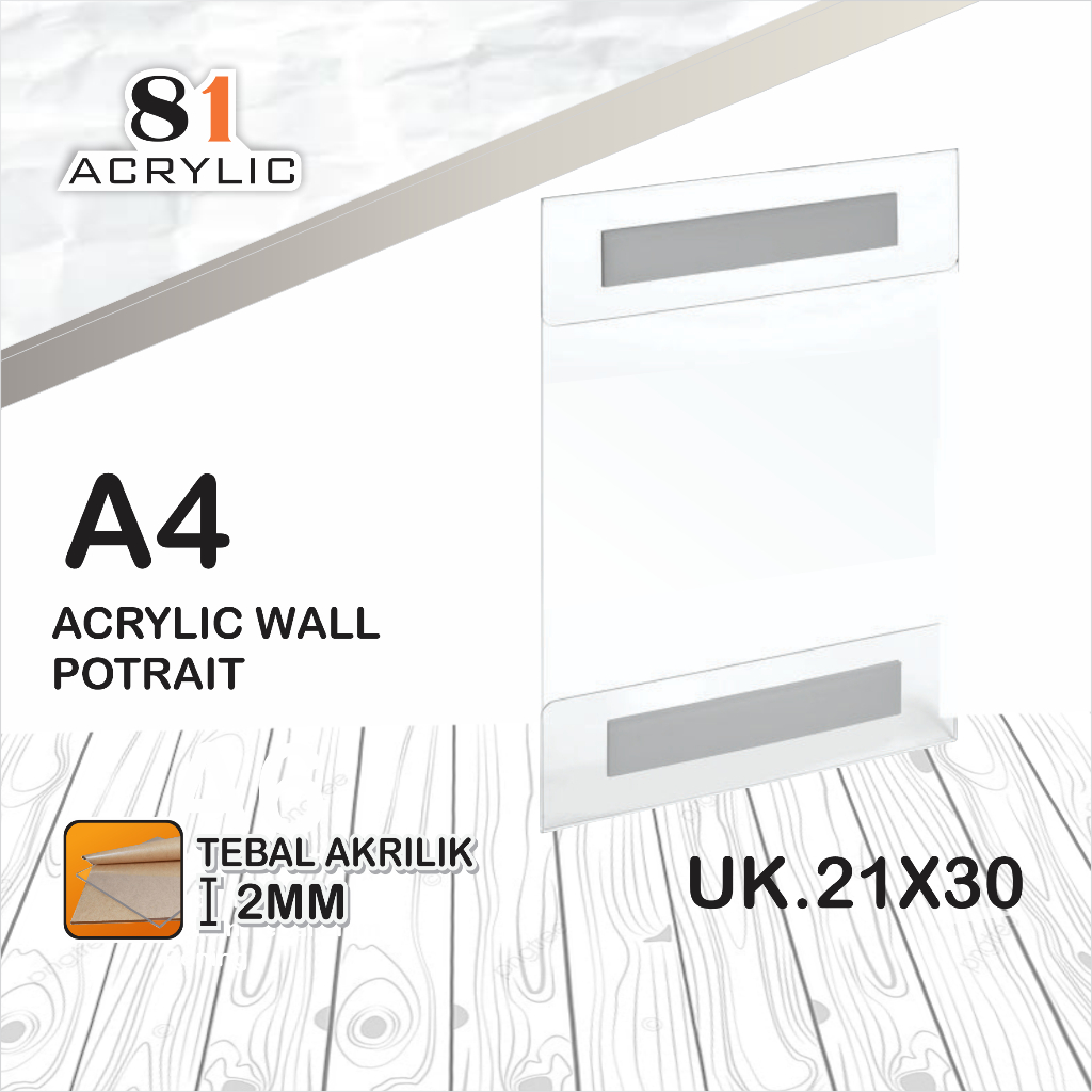 Jual TEMPAT BROSUR AKRILIK /AKRILIK TEMPEL /SIGN HOLDER A4 Dinding 2MM ...