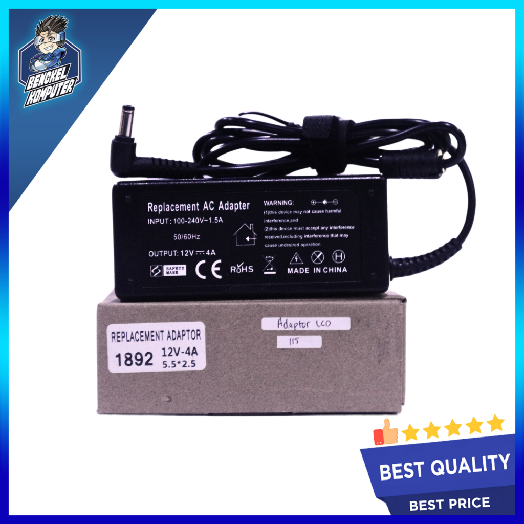 Jual ADAPTOR LCD 12V-4A 5.5*2.5 | Shopee Indonesia
