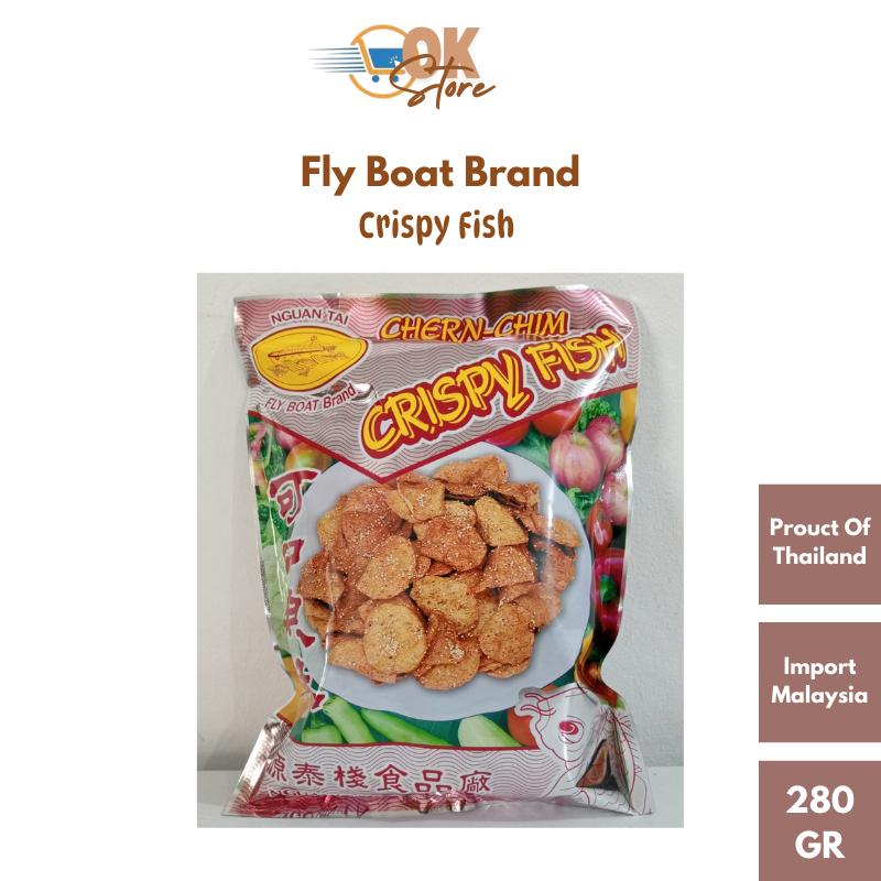 Jual Satay Crispy Fish Fly Boat Brand Snack Thailand 280 GR (Expiry 17 ...