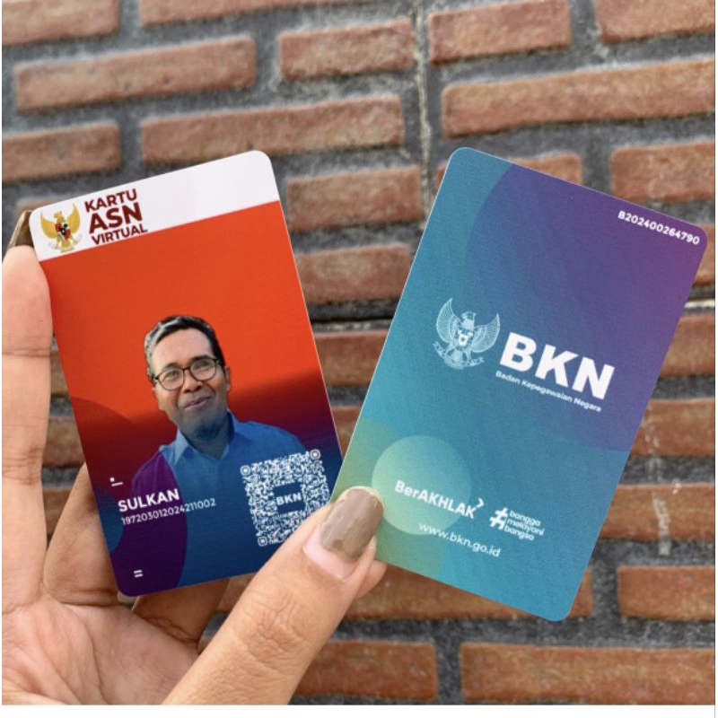Jual Cetak ID Card Etoll Emoney Kartu ASN Name Tag Virtual BKN Karyawan ...