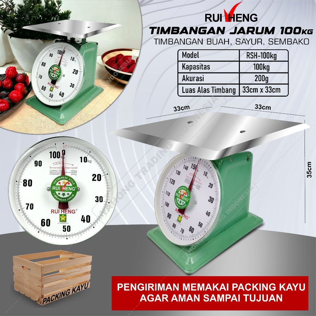 Jual Timbangan Jarum RUIHENG 100kg 200g / Timbangan Meja Pasar Buah ...