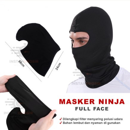 Jual Masker Ninja Topeng Untuk Touring | Masker Muka Hitam Full Face ...