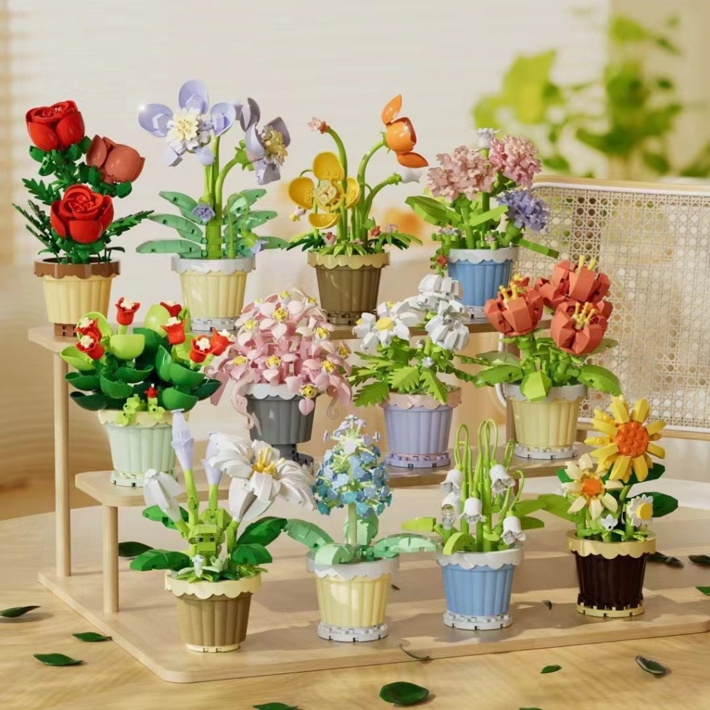 Jual Unixcolux Mainan Bunga Block Flower Plant Series Building Blok ...